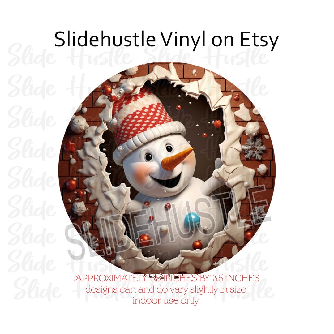 3D Snowman Clear Cast Decal, Snowman, Winter Snowman, Spot White ...