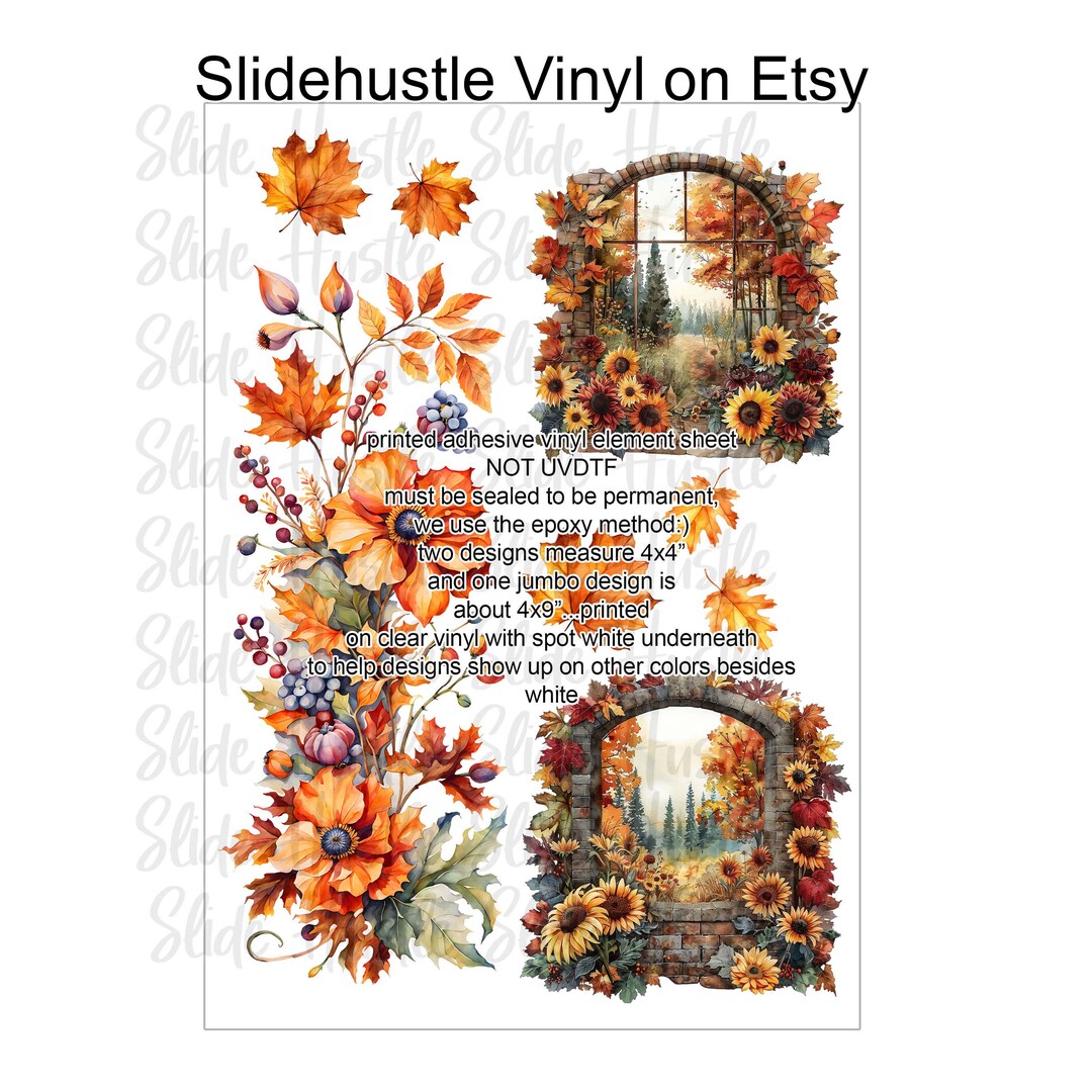 Vinyl Element Sheet, Fall, Autumn Spot White Element Sheet, Autumn ...