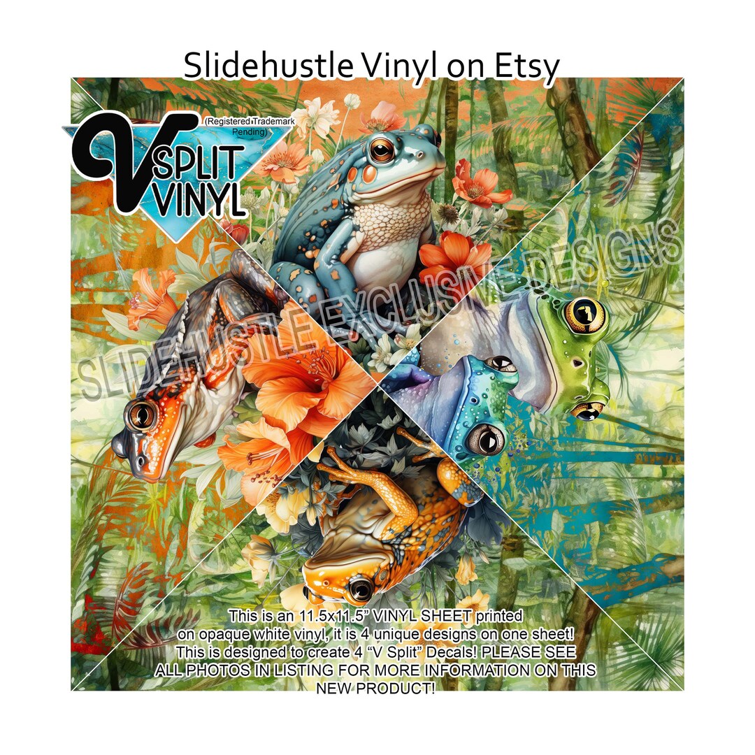 Slidehustle Vsplit Vinyl, VSPLIT Printed Adhesive Vinyl, Frogs ...