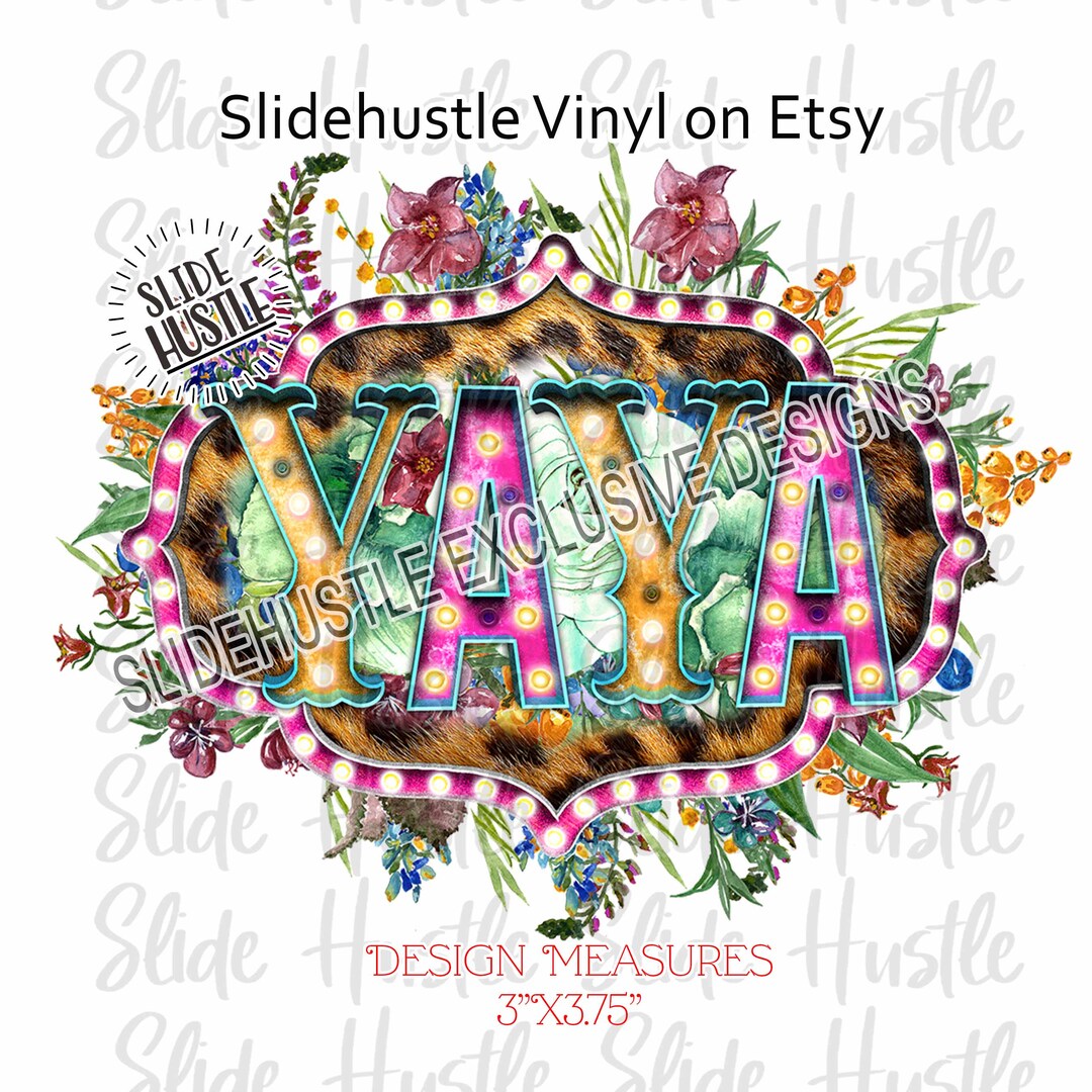 YAYA, Vinyl Decal for YAYA, Clear Vinyl With Spot White Under Design ...