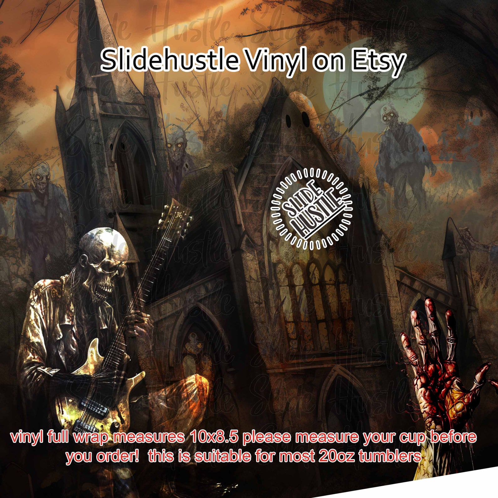 Zombies, Undead, Horror, Gore, Halloween, Vinyl Tumbler Wrap, 3D Style ...