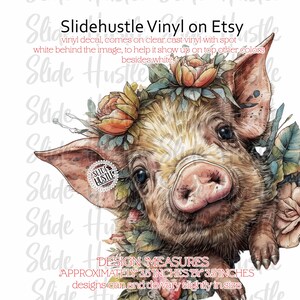 Farm Pig Vinyl Decal, Cute Pig Vinyl Decal, Spot White, Removable Vinyl ...