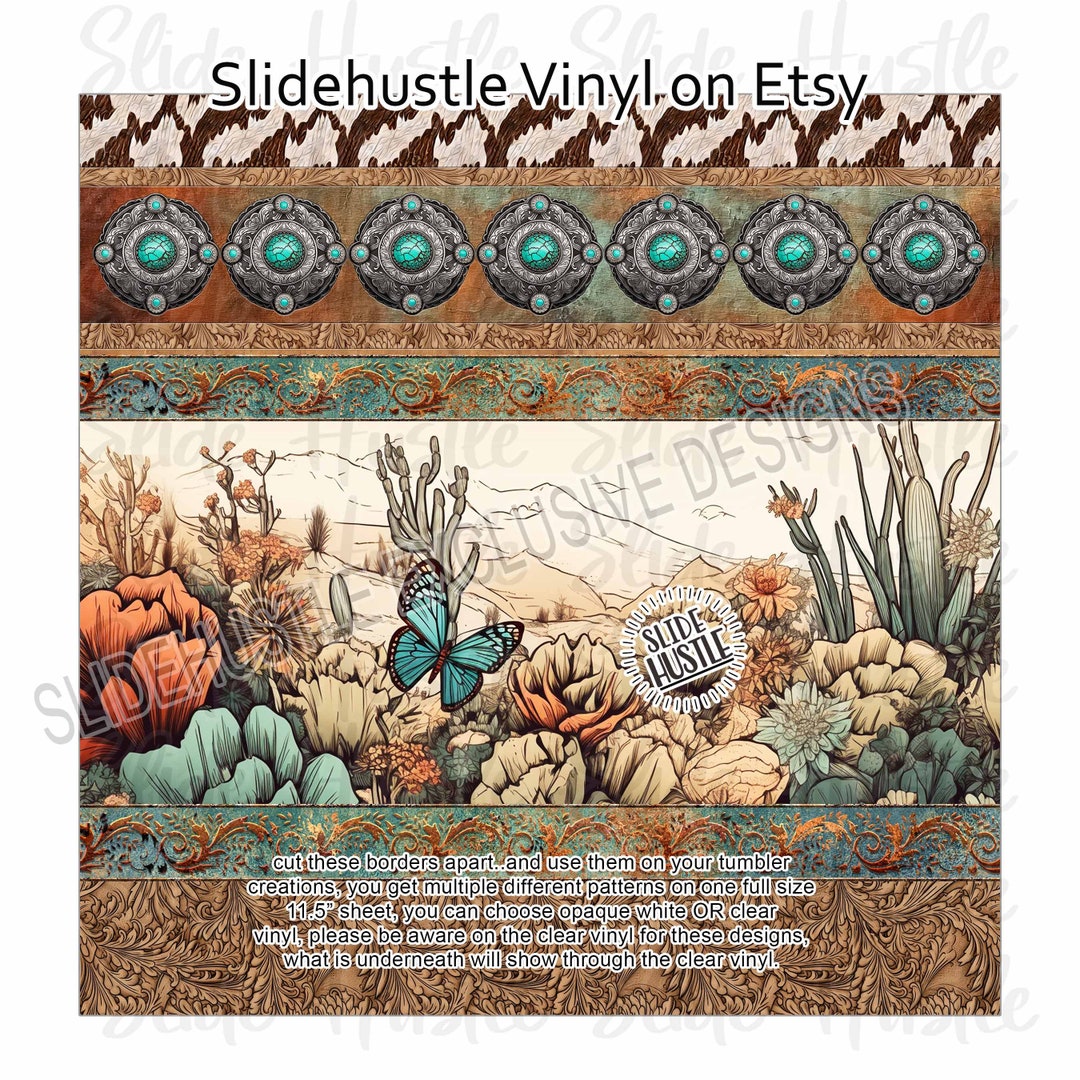 Western, Rustic Printed Adhesive Vinyl Full Sheet, 3deffects, Boho ...