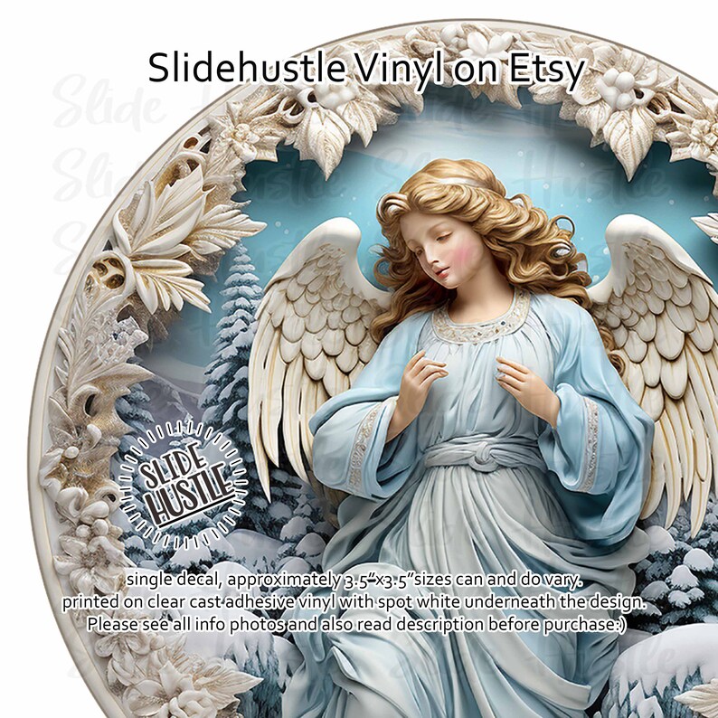 3D Angel Vinyl Tumbler Decal, Beautiful Angel, Religious, Christian ...