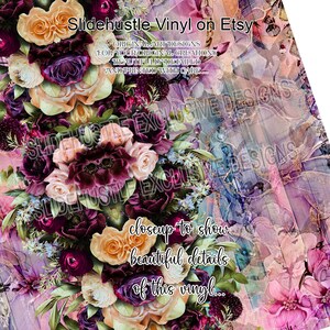 Printed Vinyl Sheet, Floral Vinyl, Realistic Flowers, 3D, Epoxy Tumbler ...