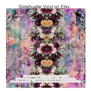 Printed Vinyl Sheet, Floral Vinyl, Realistic Flowers, 3D, Epoxy Tumbler ...