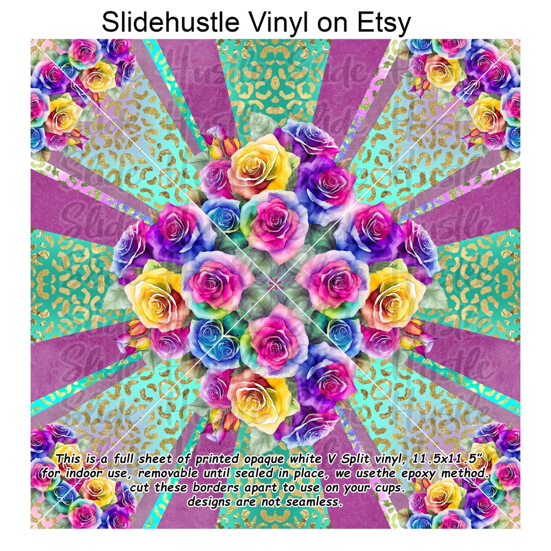 Floral V Split Vinyl, Slide Hustle V Split Vinyl, VSPLIT Printed ...
