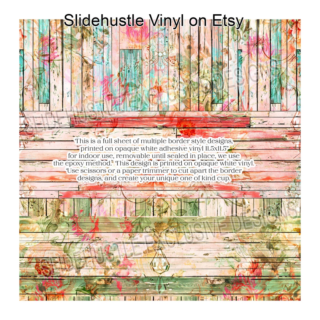 Printed Vinyl Border Sheet, Beach, Beachy, Barnboard Printed Vinyl ...