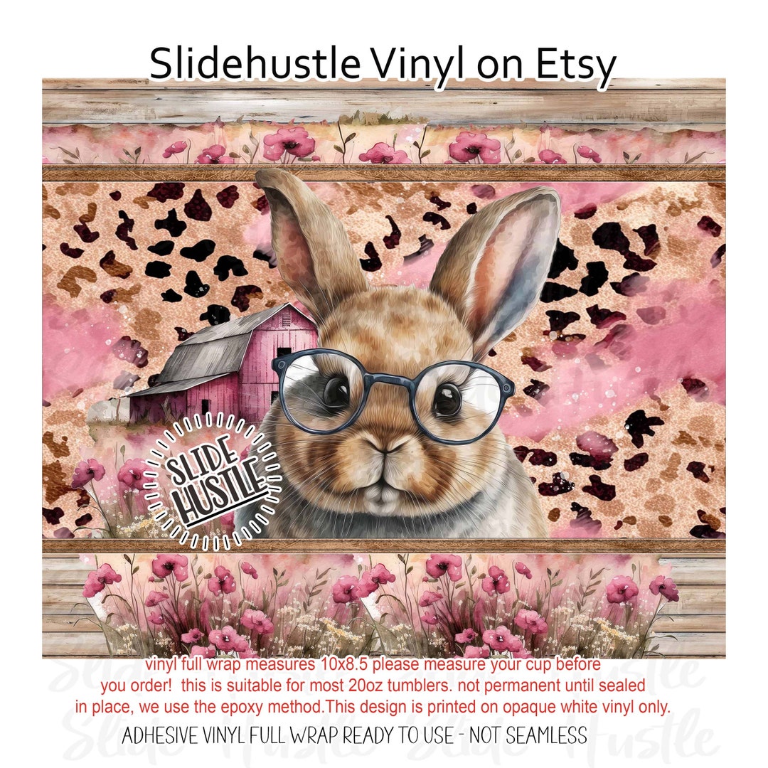 Funny Bunny Vinyl Wrap, Pink Leopard Mashup, Cute Bunny Rabbit Printed ...