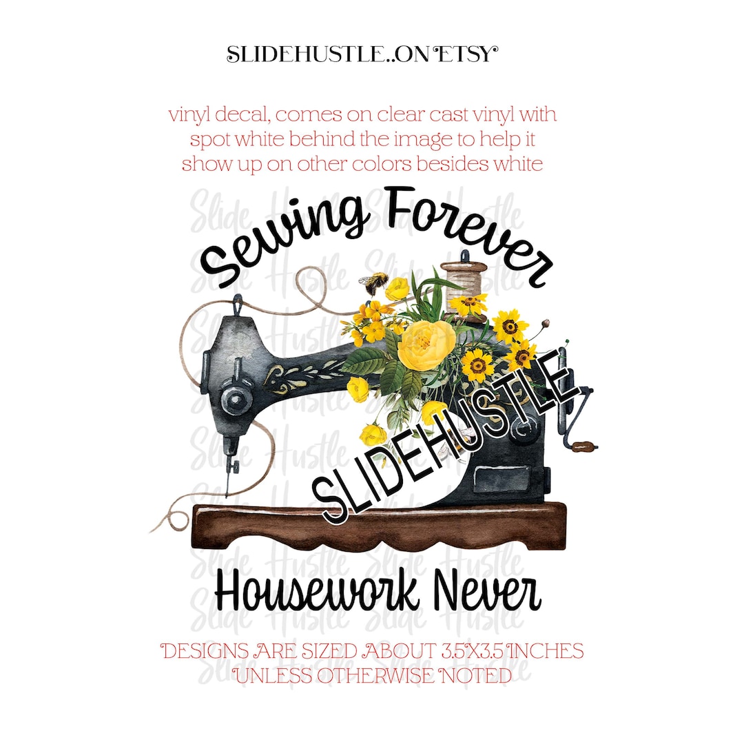 Funny Sewing Decal, Cute Sewing Decal, Printed Vinyl Decal, Clear Cast ...