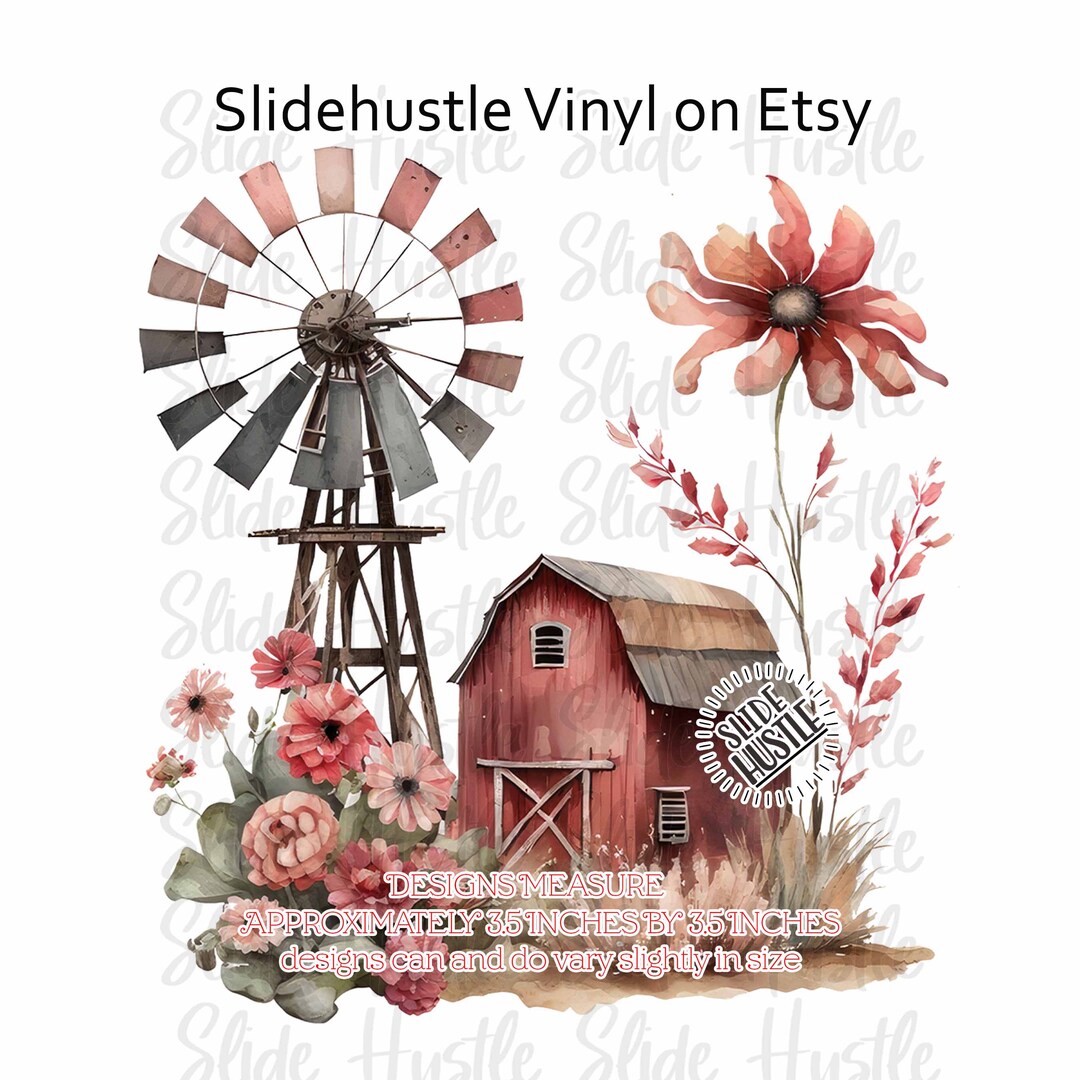 Barn Scene, Country Barn Vinyl Tumbler Decal, Farm Barn Printed Vinyl ...