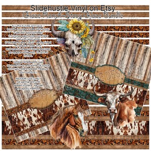 Printed Tumbler Vinyl BUNDLE, Vinyl Border Sheet, Western Style Vinyl ...