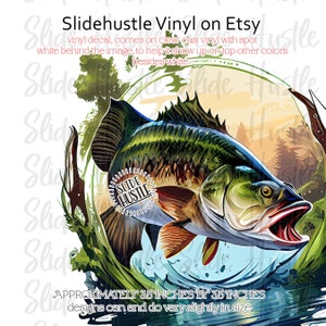 Largemouth Bass Decal, Fishing Decal, Clear Cast Removable Vinyl, 3.5x3 ...