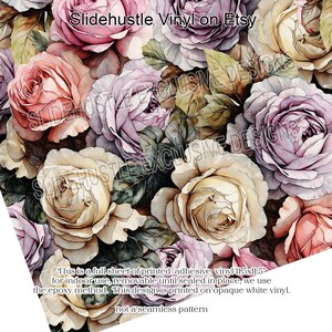 Roses, Romantic, Printed Vinyl Roses, Tumbler Vinyl With Roses, Indoor ...