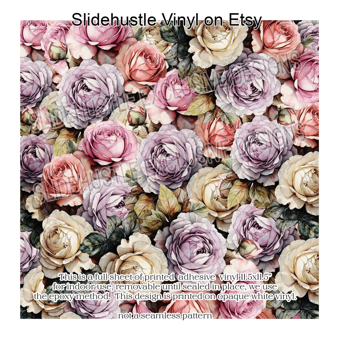 Roses, Romantic, Printed Vinyl Roses, Tumbler Vinyl With Roses, Indoor ...