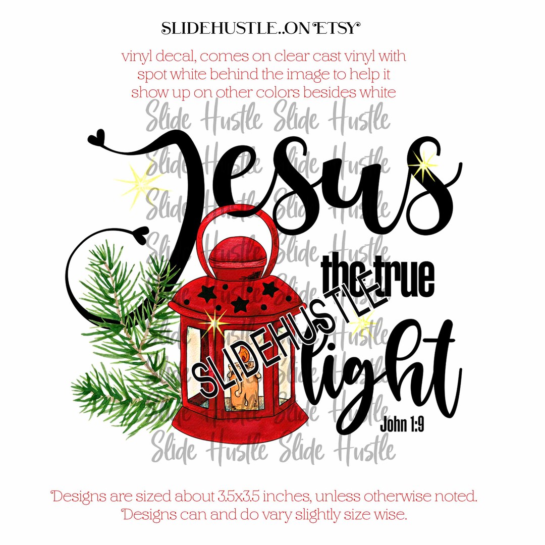 Jesus is the Light Vinyl Tumbler Decal. John 1:9 Candle With Pine ...