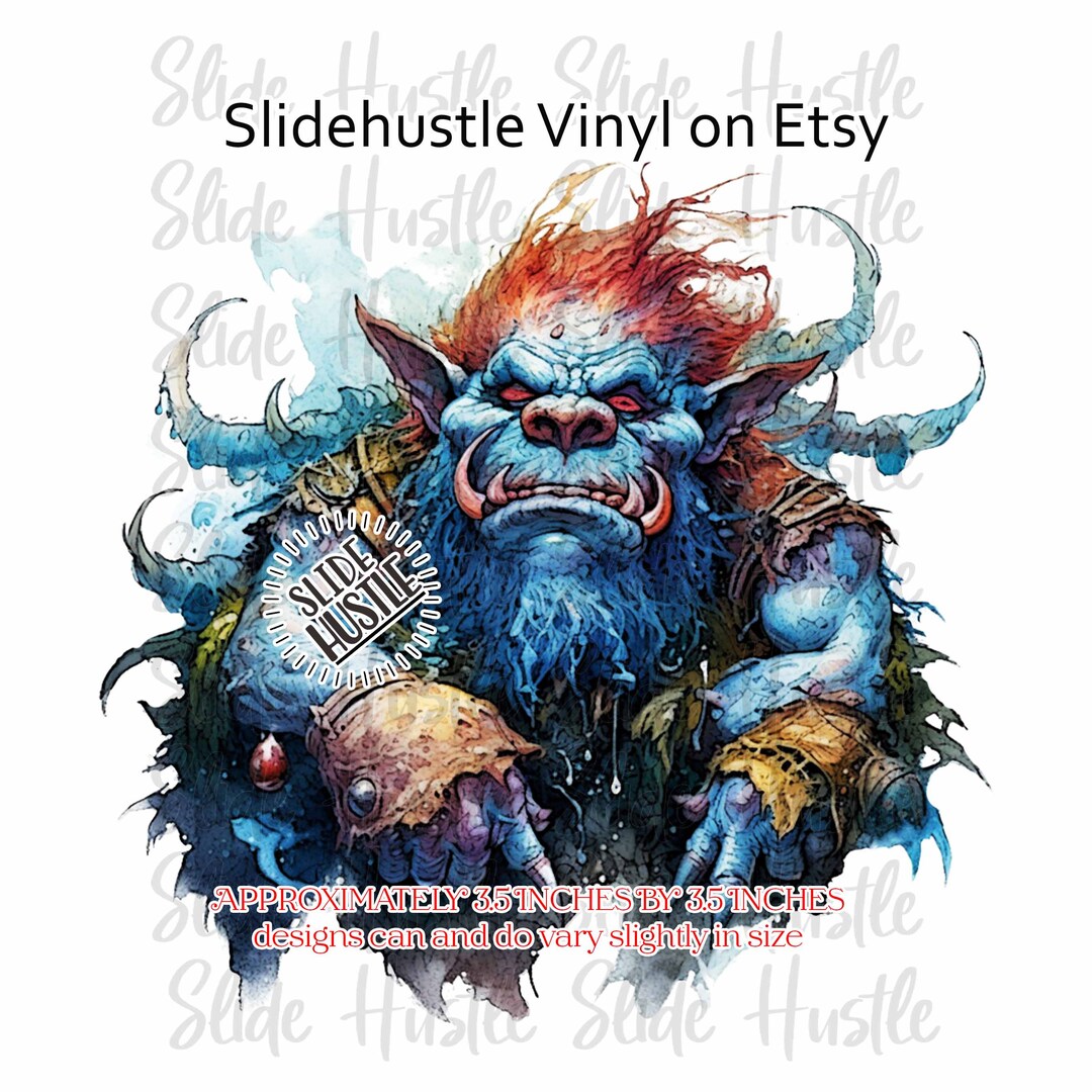 Troll, Goblincore, Goblin, Demon, Spot White Vinyl Decal, Tumbler Decal ...