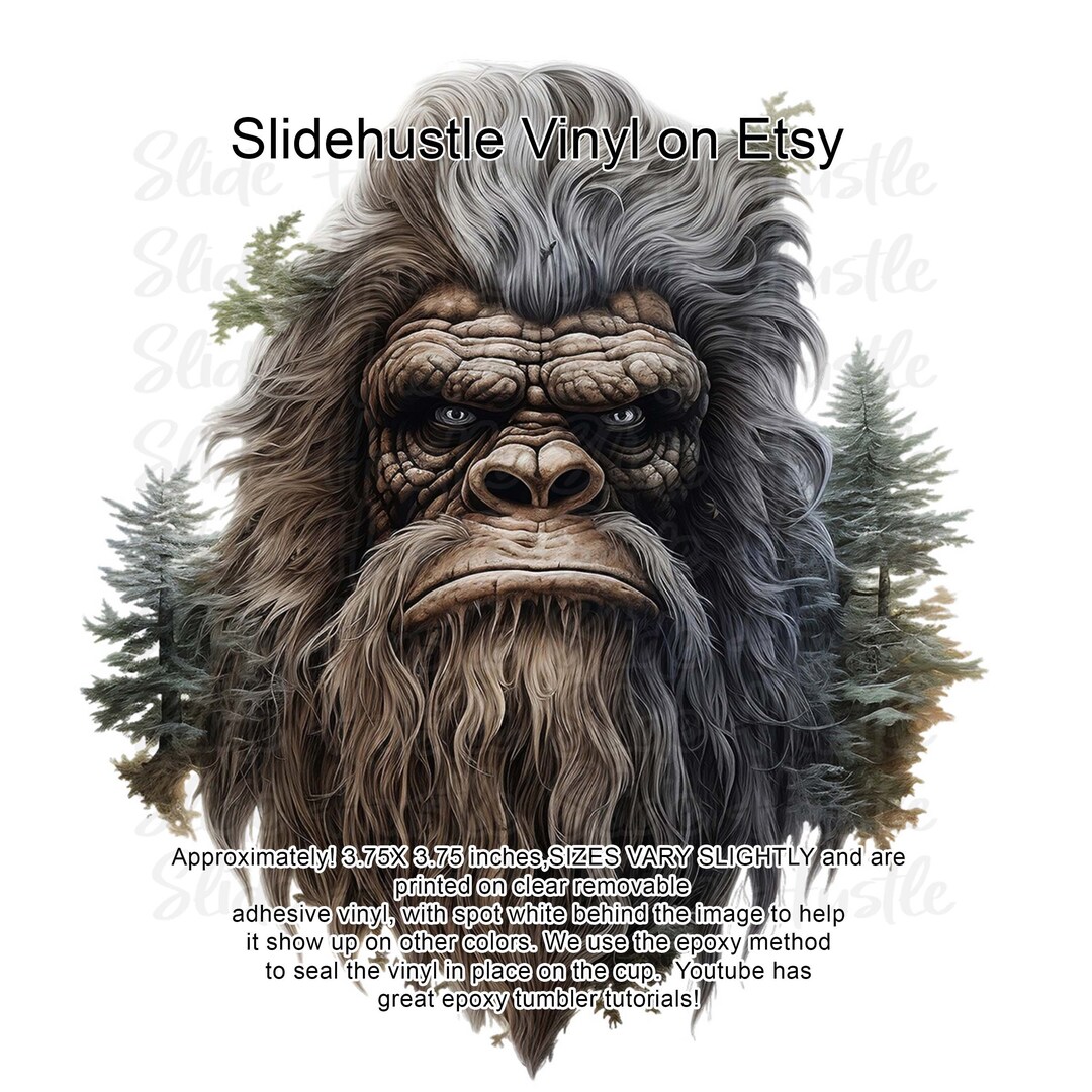 Bigfoot Printed Vinyl Decal, Bigfoot Decal Spot White Ink, Clear Cast ...
