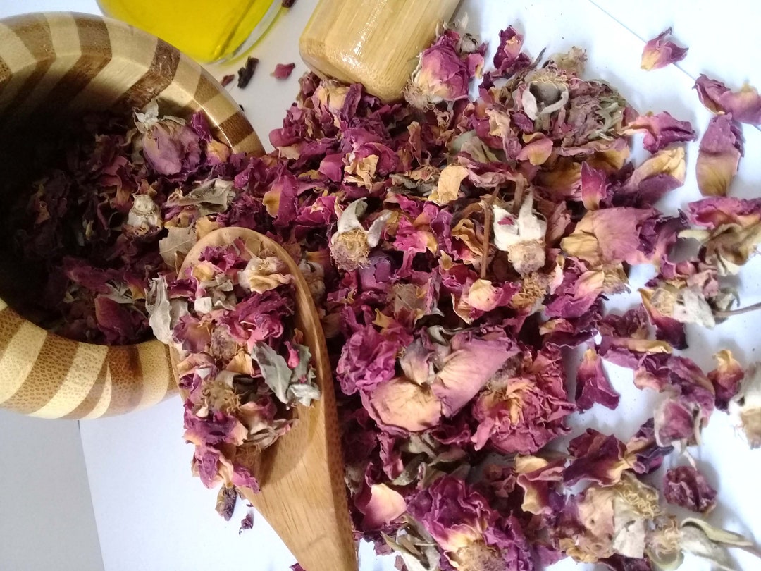Dried Damask Rose,dried Organic Damask Rose Petals,red Rose Buds and ...