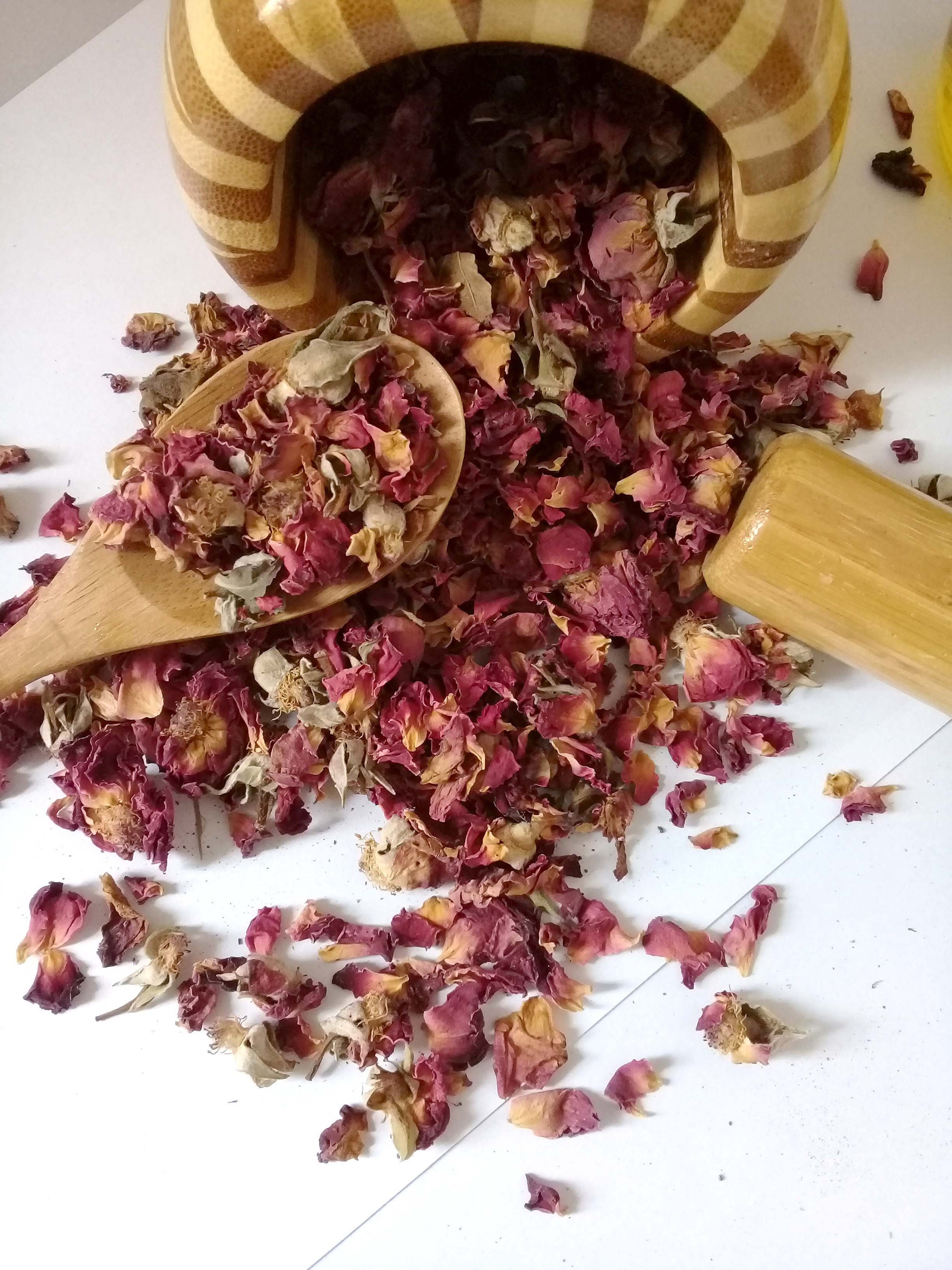 Dried Damask Rose,dried Organic Damask Rose Petals,red Rose Buds and ...