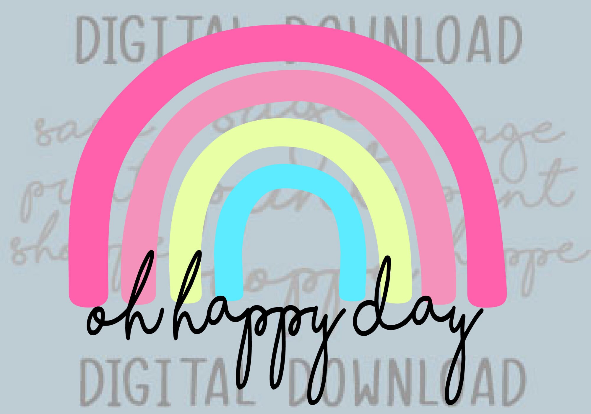 Oh Happy Day Neon Rainbow Digital Download PNG Rainbow PNG - Etsy Norway