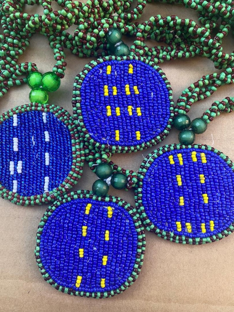 LUXURY Glass Beaded Ileke With ODU Ifa Necklace Pendant Eleke Choose ...