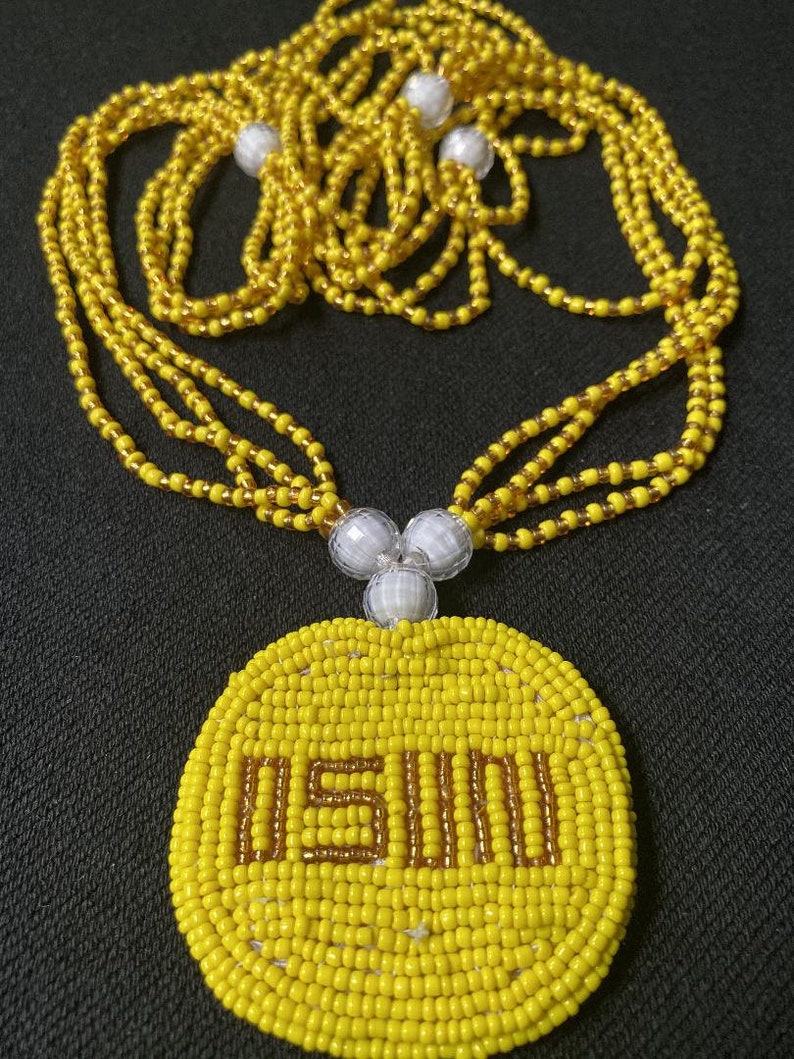 35 Inch Luxury Gold and Yellow Beads Ileke Osun Eleke Osun - Etsy