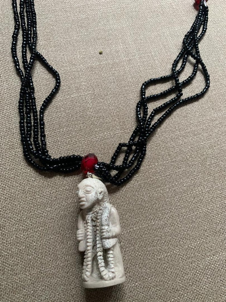 2 Inch Beautiful Hand Carved Bone Yoruba Ere Esu Ifa Glass Etsy