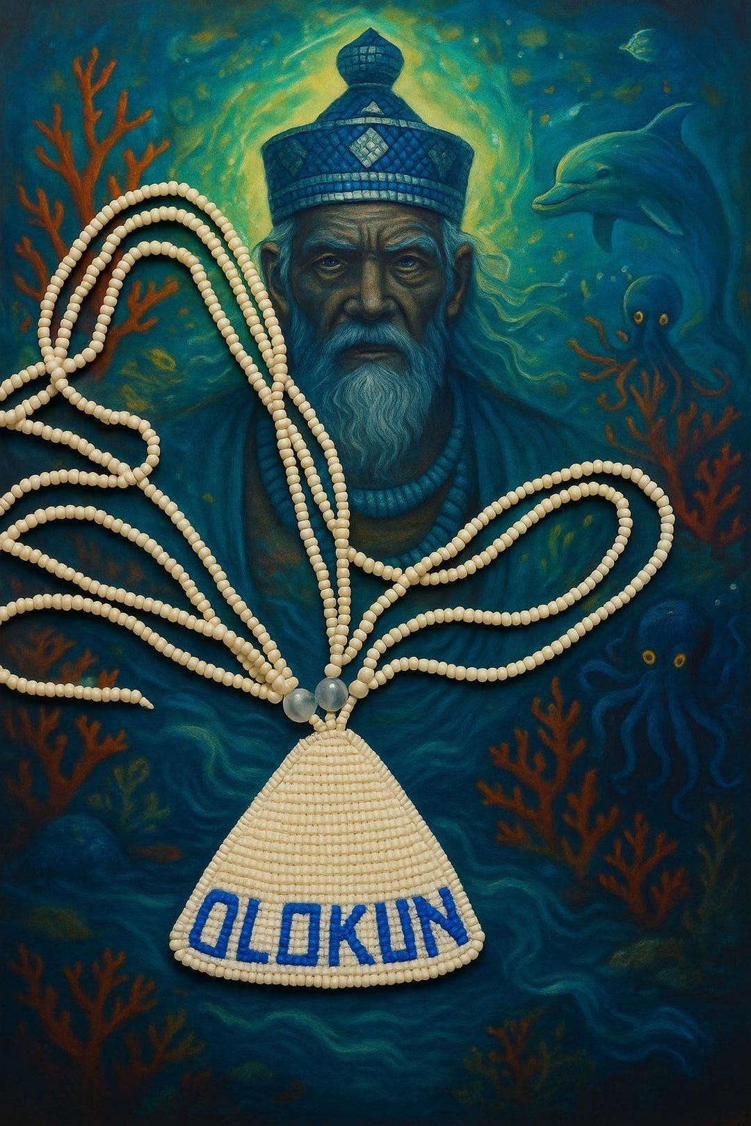 Glass Beads Ileke Olokun Eleke Olokun Olokun Beads Olokun Necklace - Etsy