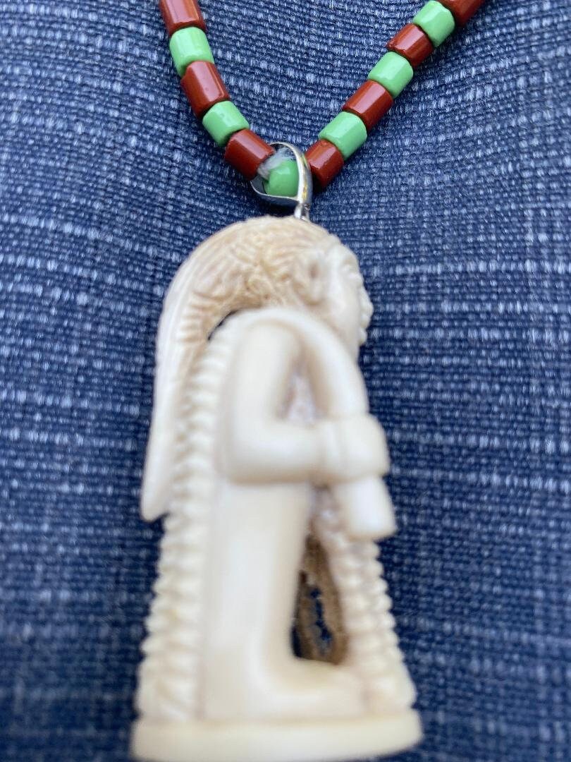 2 Inch Beautiful Hand Carved Bone Yoruba Ere Esu Ifa Glass Etsy Uk