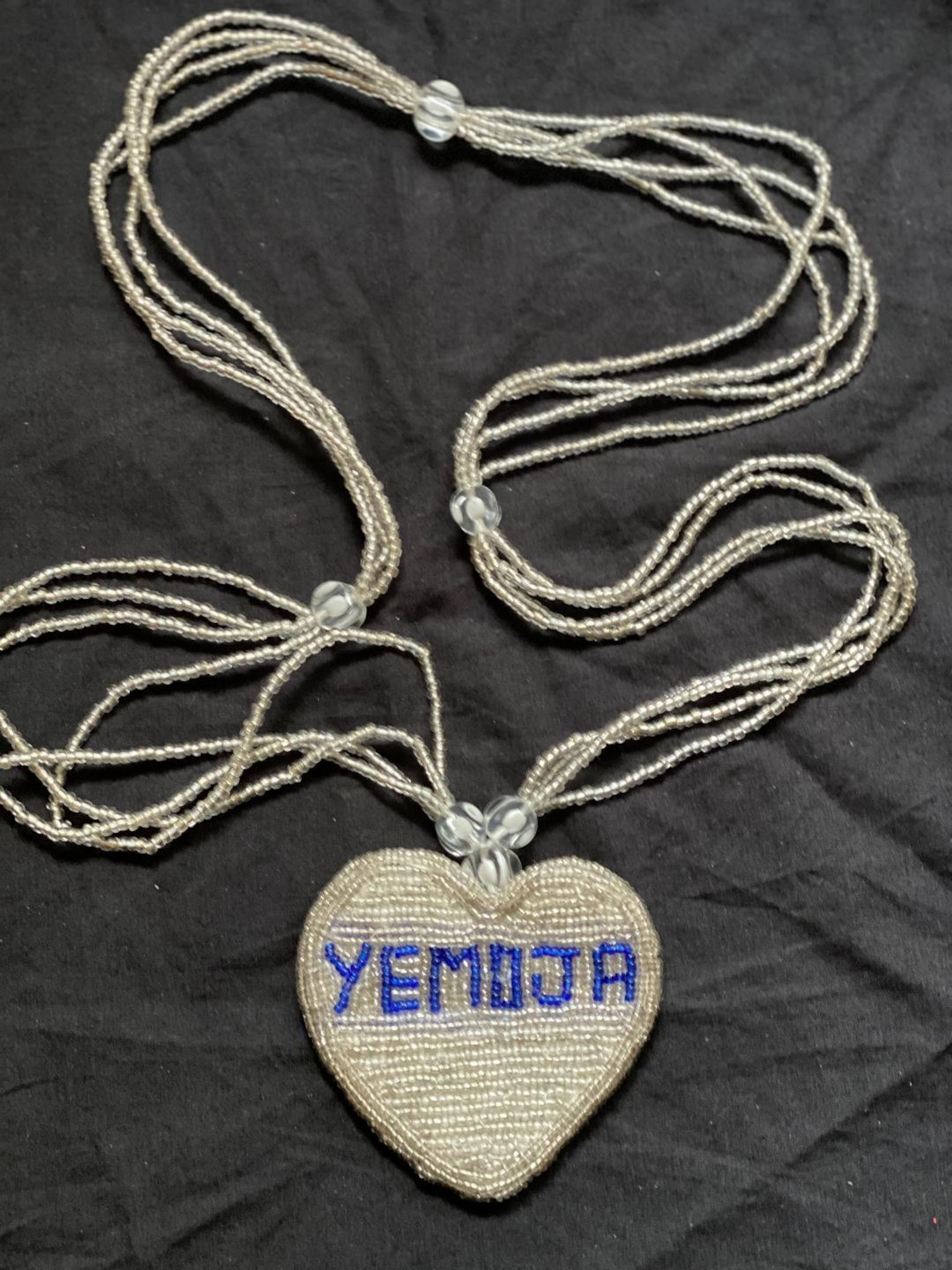 Luxury Glass Beads Ileke Yemoja Yemonja Yemaya necklace | Etsy