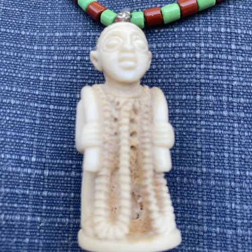 2 Inch Beautiful Hand Carved Bone Yoruba Ere Esu Ifa Glass Etsy