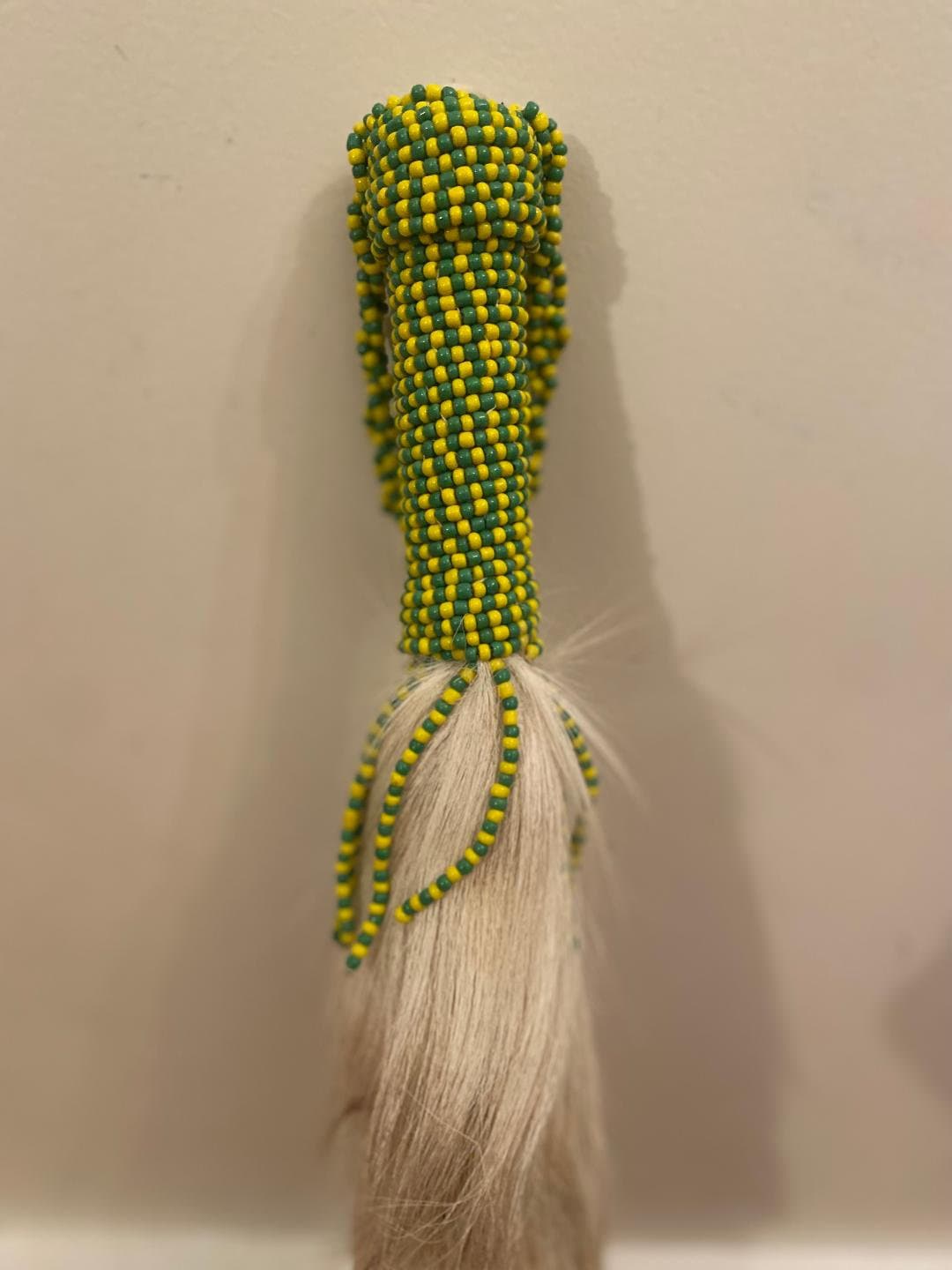 Glass Beads Ifa Beaded Green and Yellow Irukere - Etsy