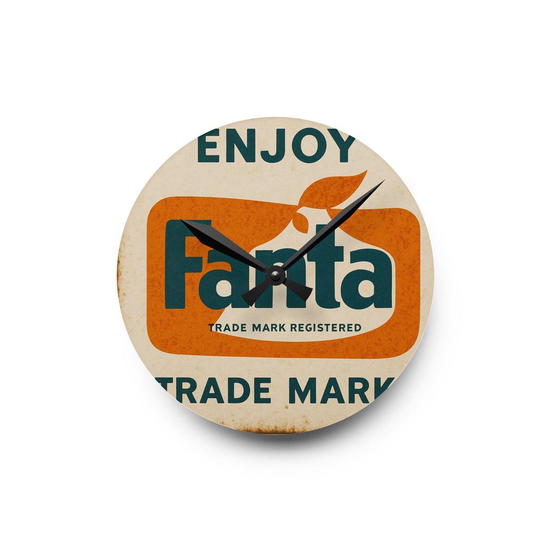 Vintage Fanta Acrylic Wall Clock, Retro Home Decor, Kitchen Timepiece ...