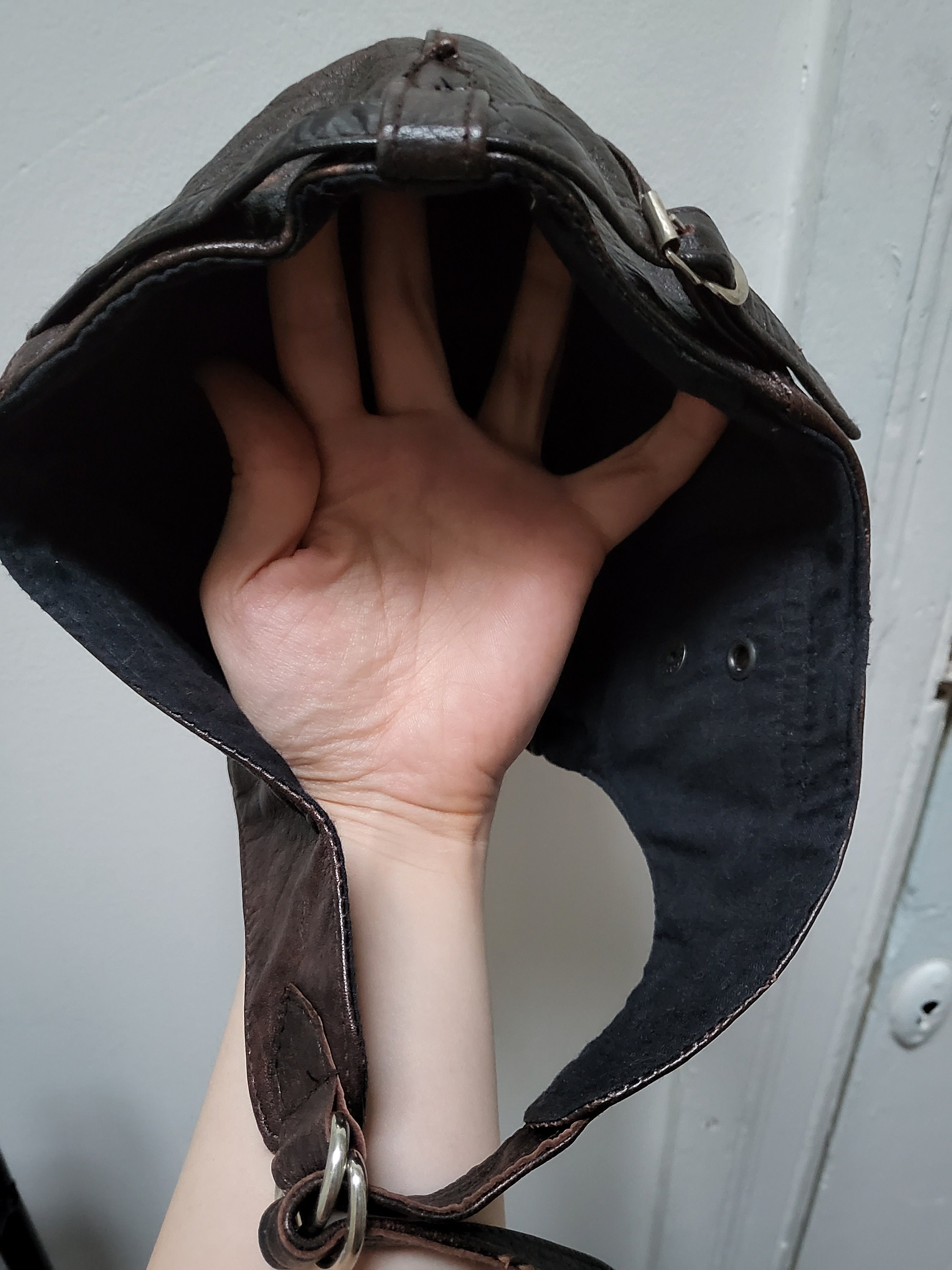 Real Leather Aviator Hat, Brown W/ Snap Ear Flaps, Vintage Steampunk ...