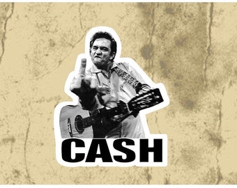 Johnny Cash Vinyl Sticker - Weatherproof Decal - Etsy