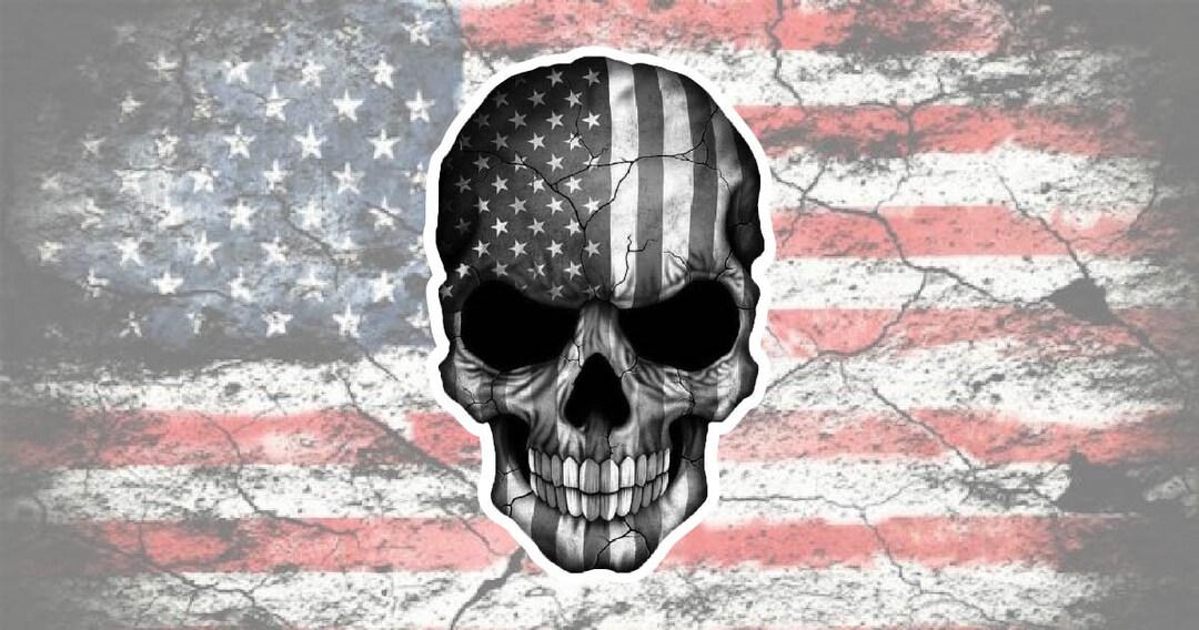 Skull Flag Sticker/skull Decal/skull Flag Decal/punisher Sticker ...