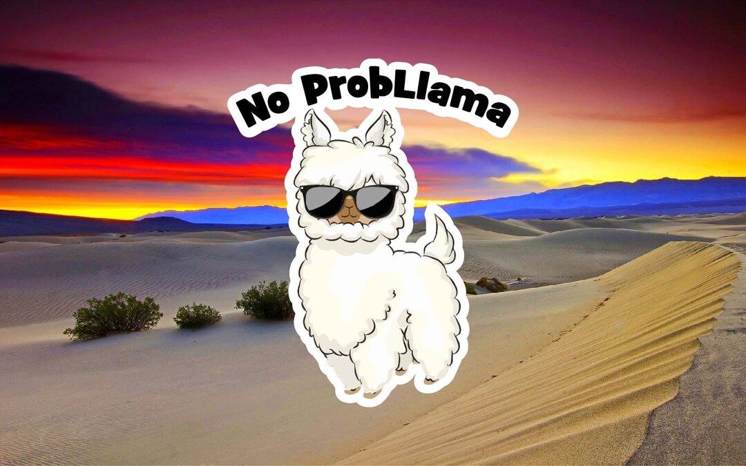 No Probllama Sticker, No Probllama Decal, Llama Sticker, Llama Decal ...