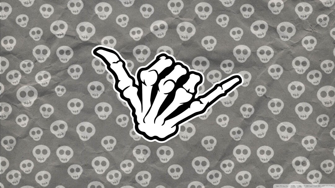 Skeleton Shaka Hand Sticker: Halloween Hang Loose VW Sticker - Etsy