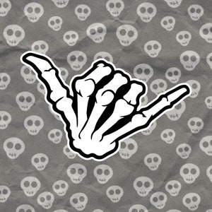 Skeleton Shaka Hand Sticker: Halloween Hang Loose VW Sticker - Etsy