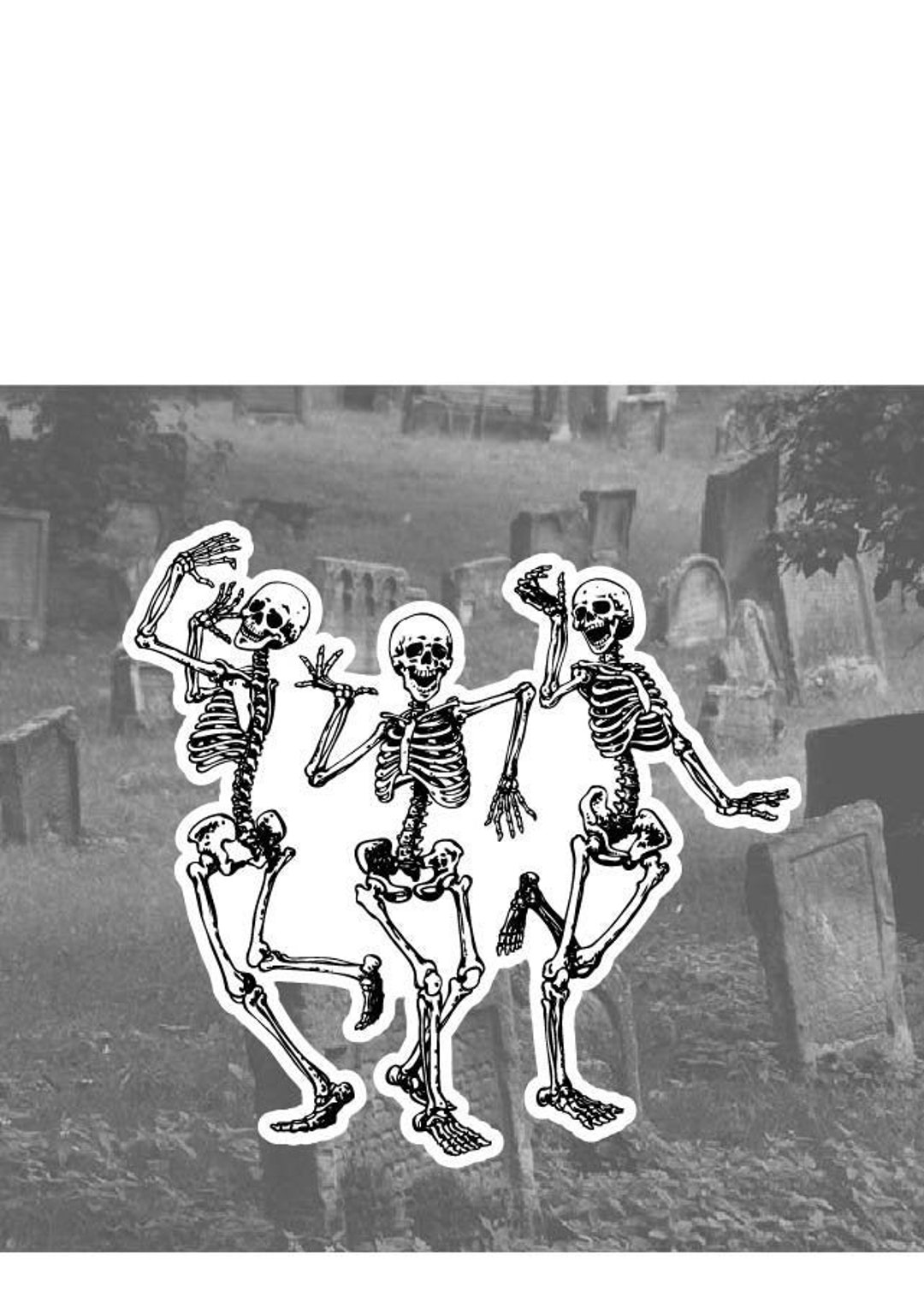 Dancing Skeletons Sticker, Dancing Skeleton Sticker, Halloween Sticker ...