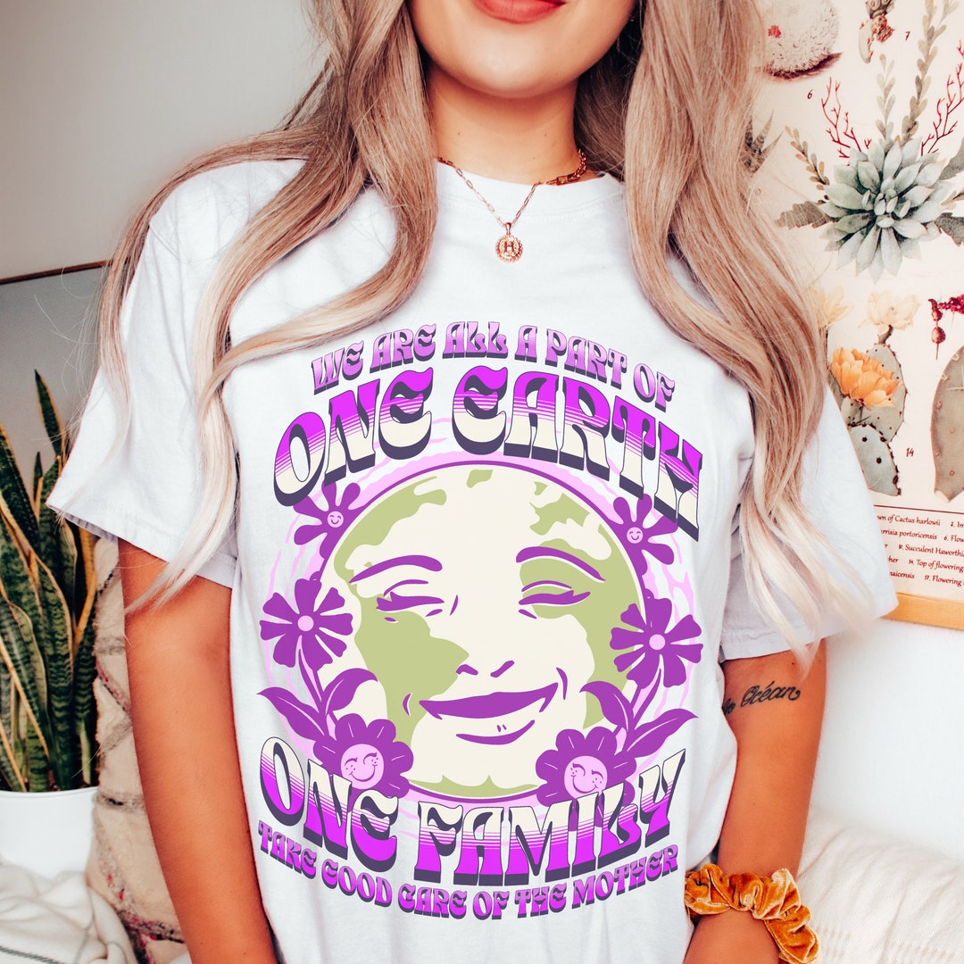 Earth, Shirt, Motivational, Retro Aesthetic, Environmental Shirt, Earth ...