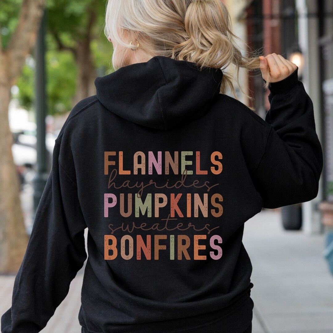 Fall Hoodie With Back Design, Fall Sweatshirt, Pumpkin Hoodie, Cute ...
