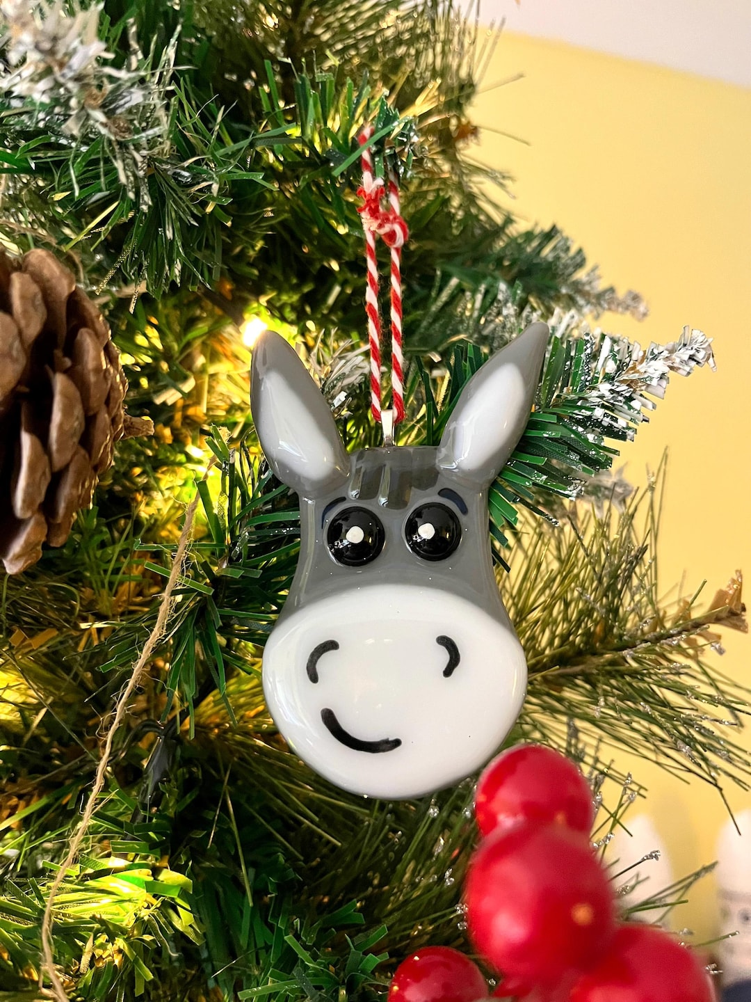 Fused Glass Little Donkey Christmas Tree Ornament - Etsy