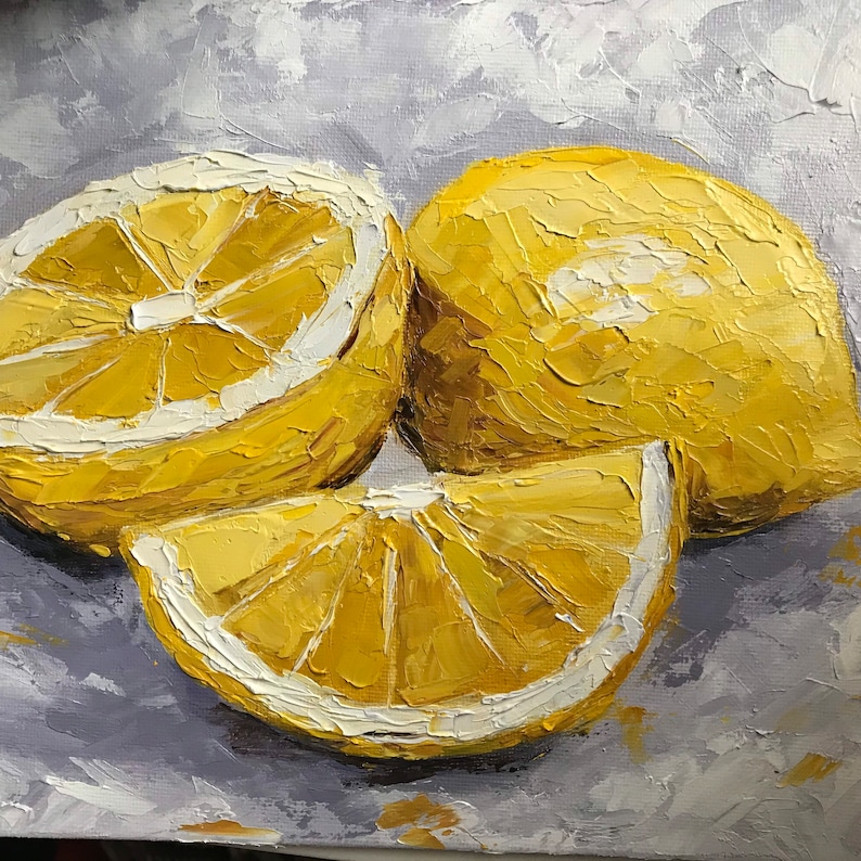 Oil Painting Original | Lemon | Oil Painted Lemons | Citrus | Yellow ...