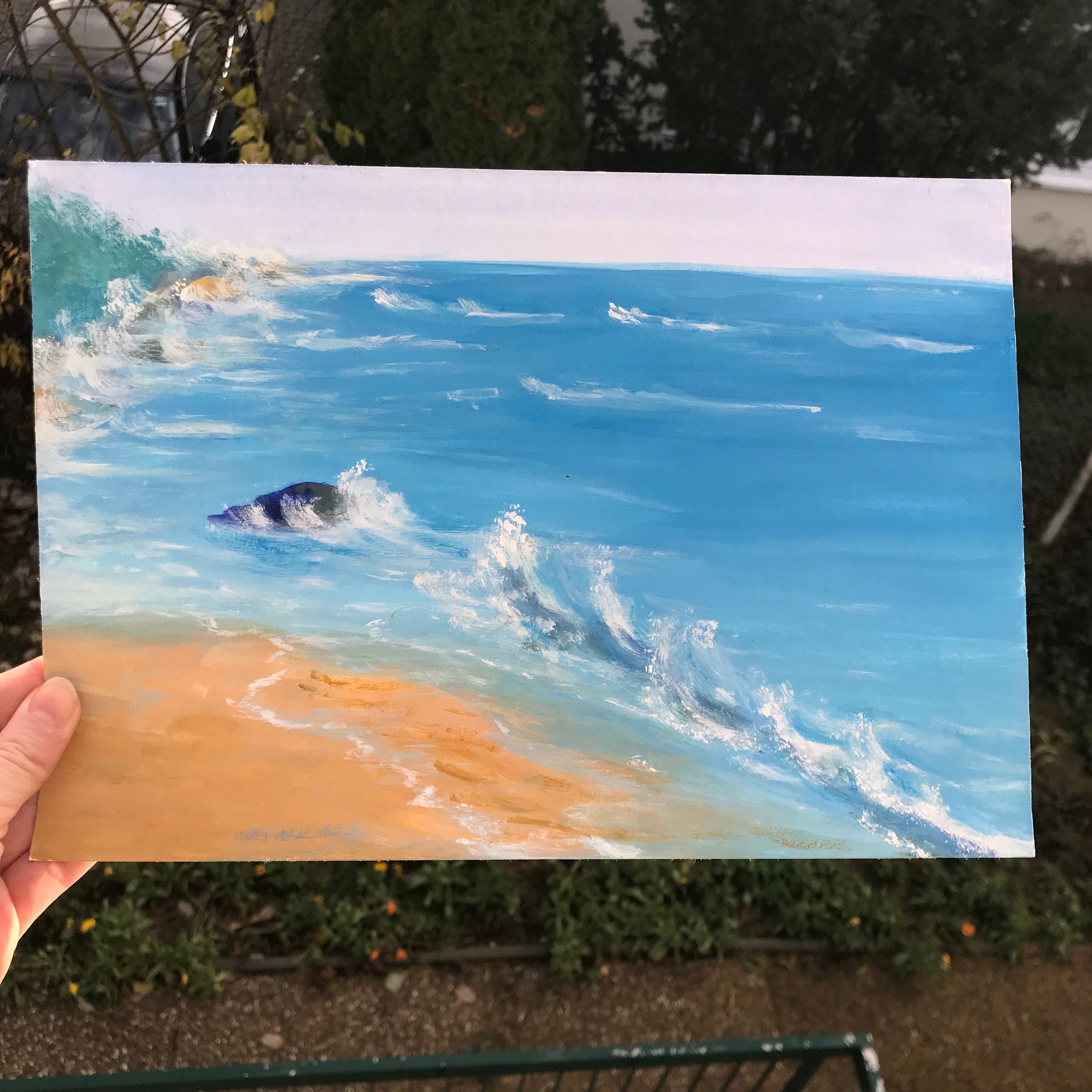 Gouache Painting Original Sea Nature Landscape Ocean - Etsy