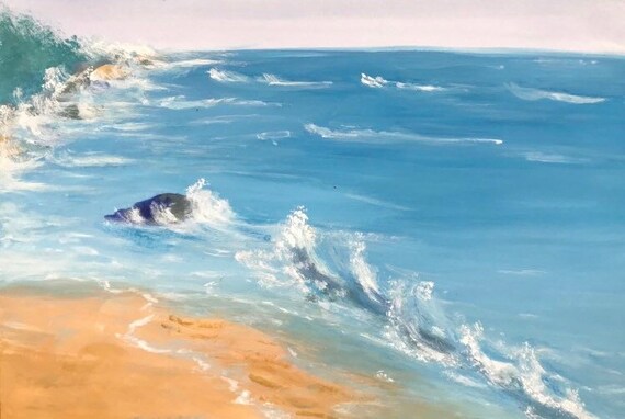 Gouache Painting Original Sea Nature Landscape Ocean - Etsy