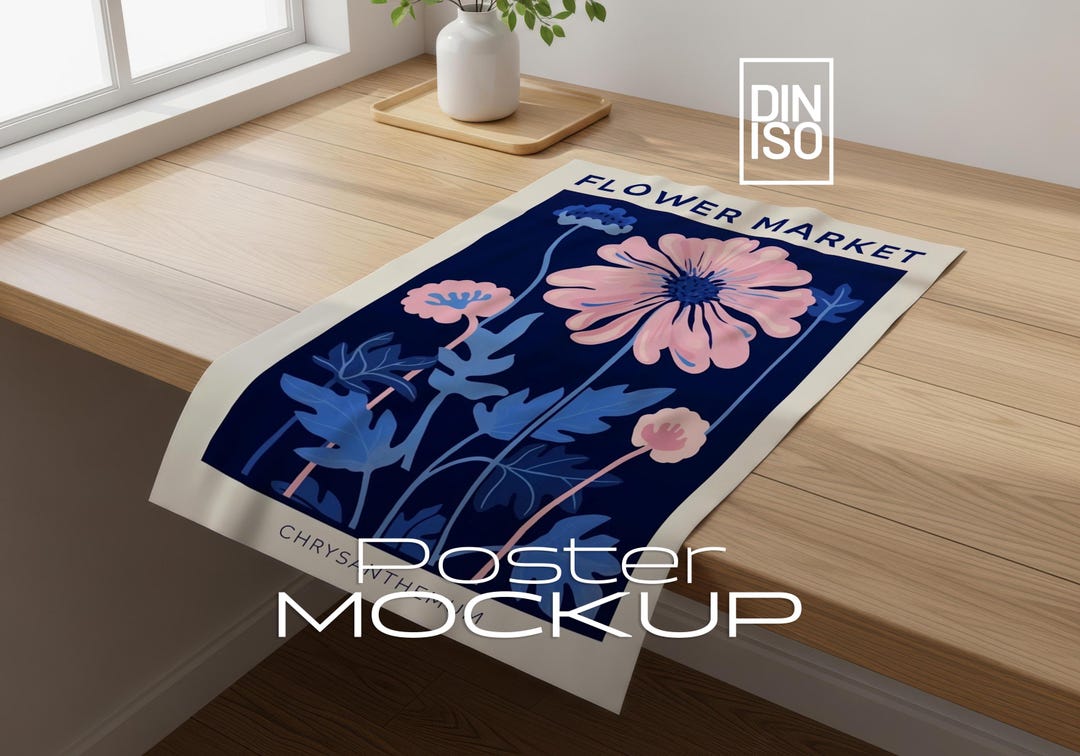 Poster Mockup PSD Template: Modern Danish Design Scene (digital ...
