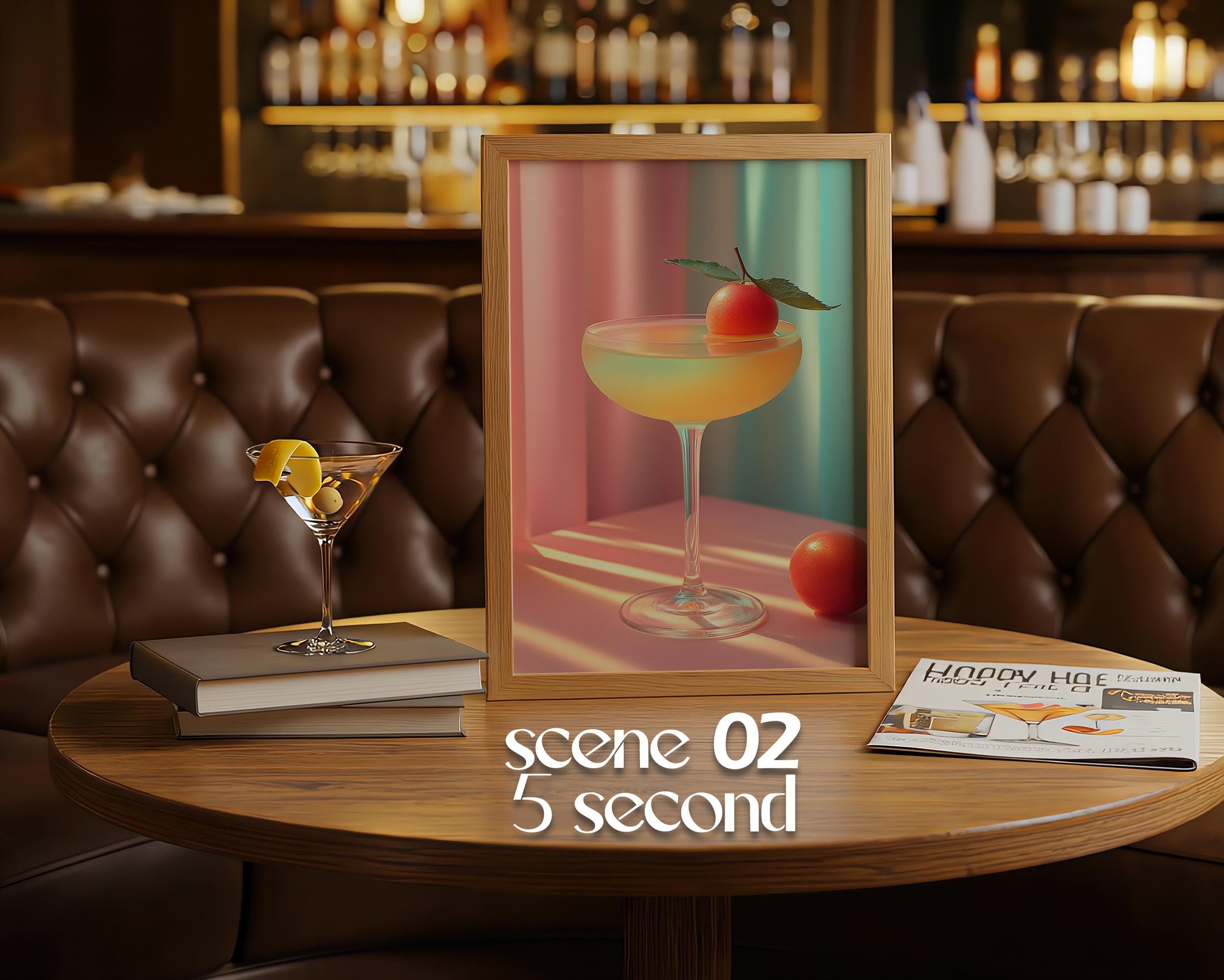 Animated Bar Interior Frame Video Mockup: Vertical Wall Art (PSD ...