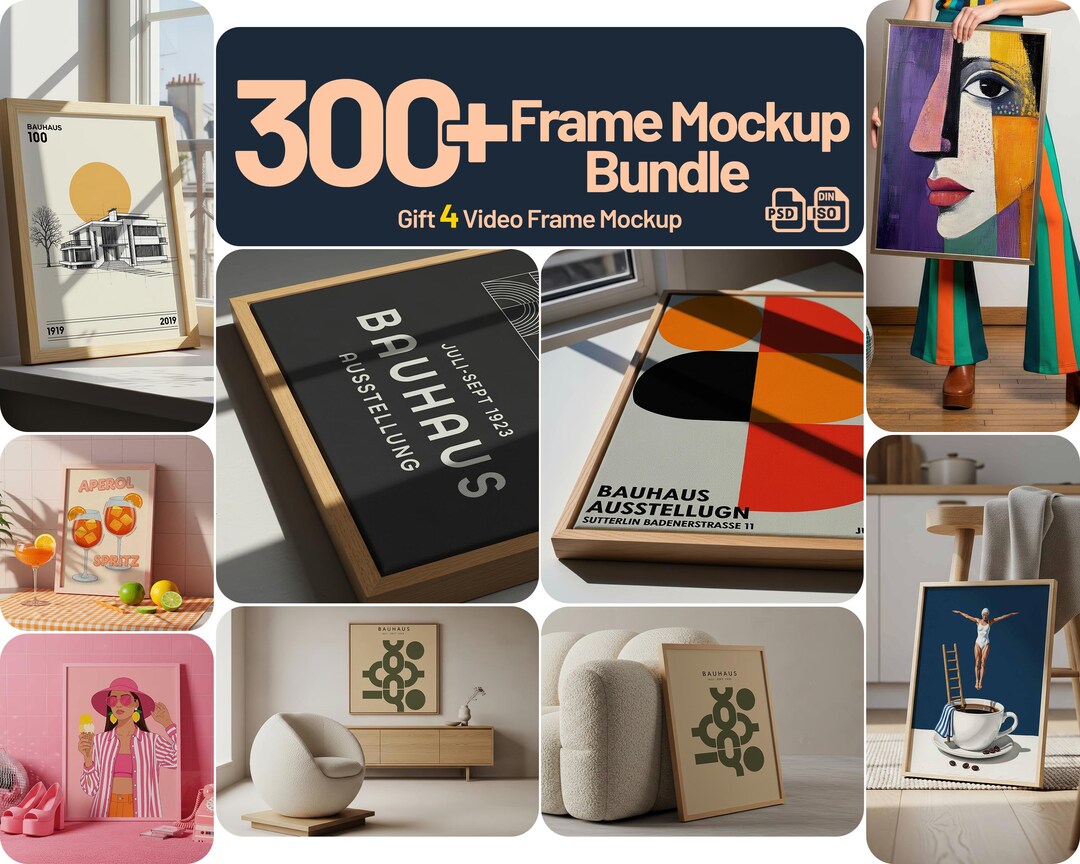 300+ Frame Mockup Bundle: 4 Video Mockups Included (digital Download ...